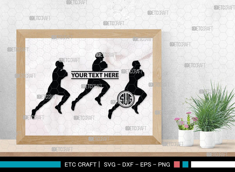 Rugby Player Monogram, Rugby Player Silhouette, Rugby Player SVG ...
