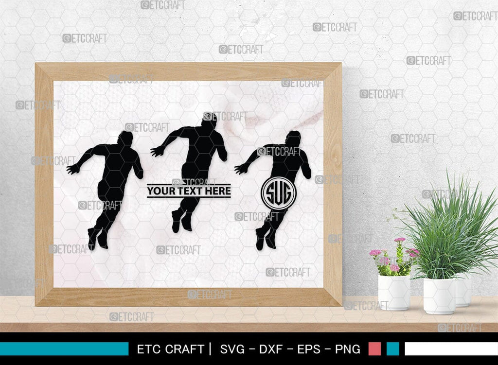 Rugby Player Monogram, Rugby Player Silhouette, Rugby Player SVG ...
