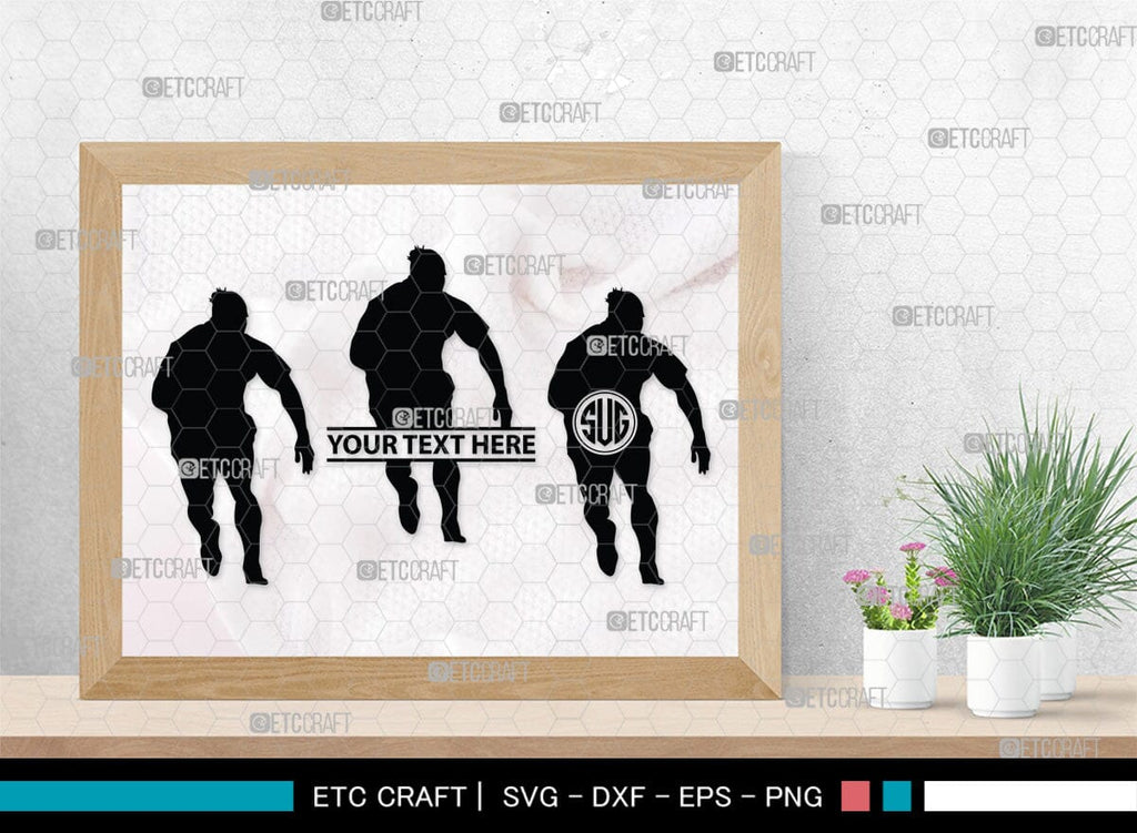 Rugby Player Monogram, Rugby Player Silhouette, Rugby Player SVG ...