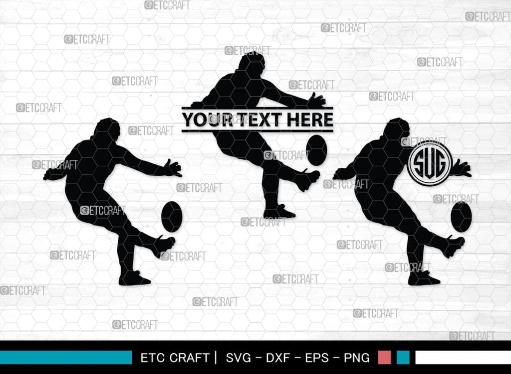 Rugby Player Monogram, Rugby Player Silhouette, Rugby Player SVG ...