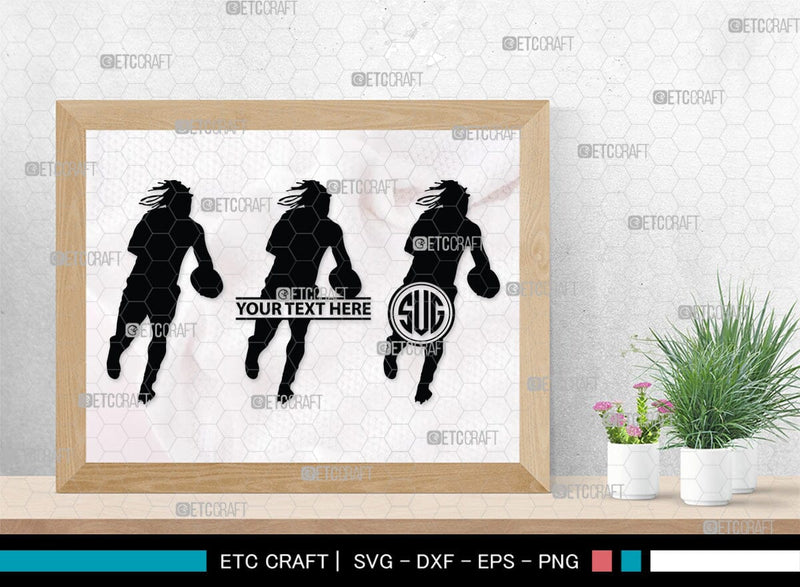 Rugby Player Monogram, Rugby Player Silhouette, Rugby Player SVG ...
