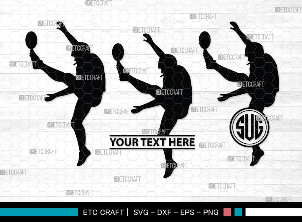 Rugby Player Monogram, Rugby Player Silhouette, Rugby Player SVG ...