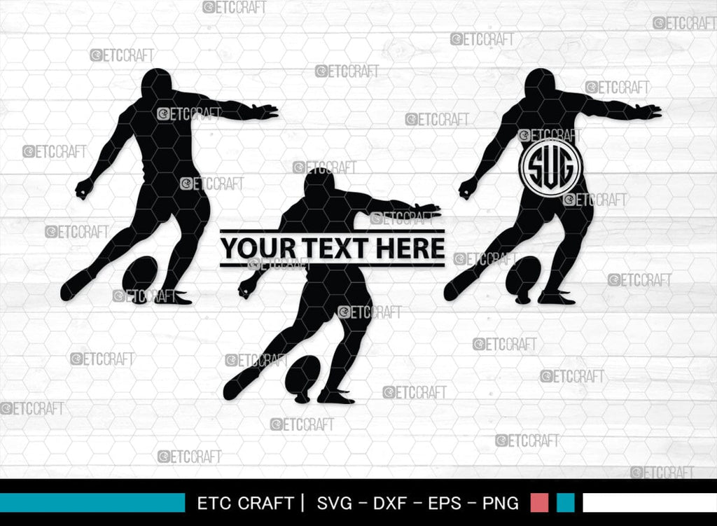 Rugby Player Monogram, Rugby Player Silhouette, Rugby Player SVG ...
