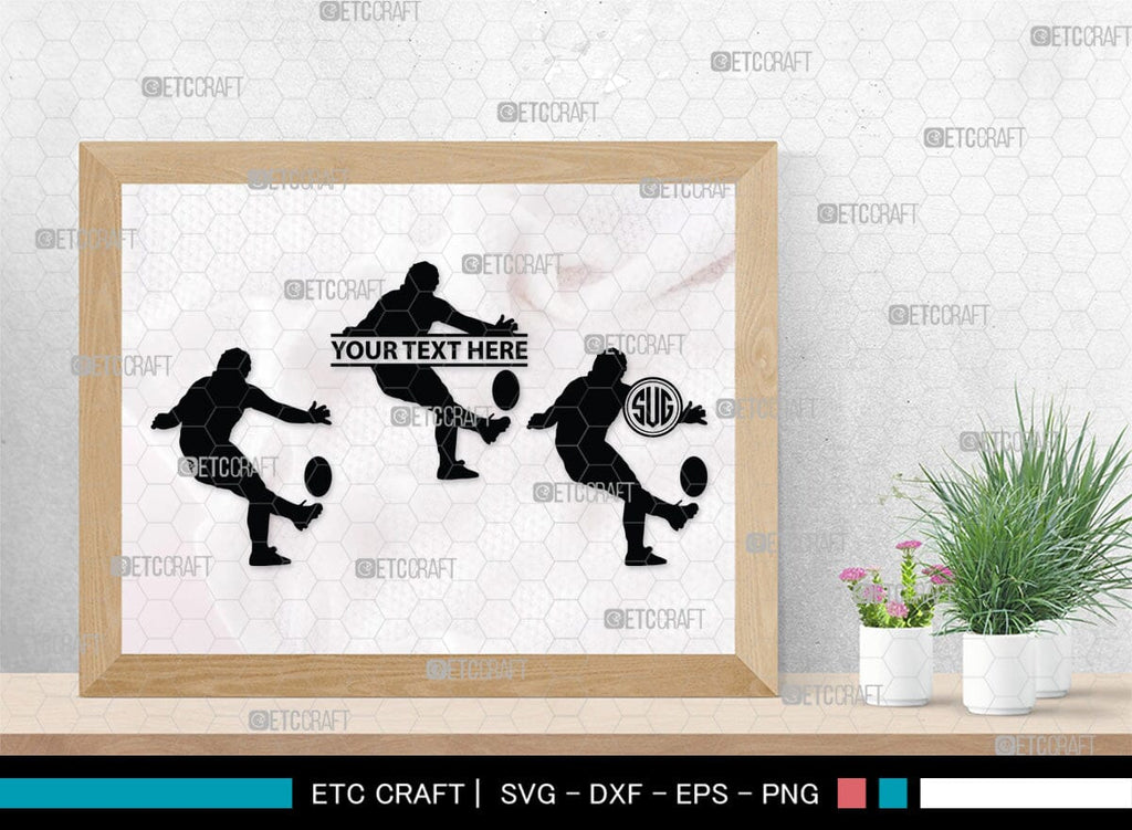 Rugby Player Monogram, Rugby Player Silhouette, Rugby Player SVG ...