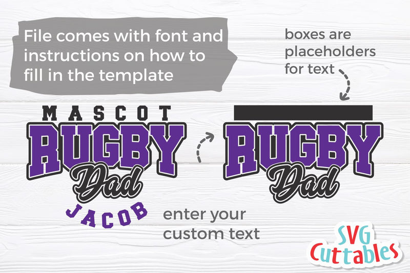 Rugby svg - Rugby Dad Template 003 - svg - dxf - eps - png - Cut File ...
