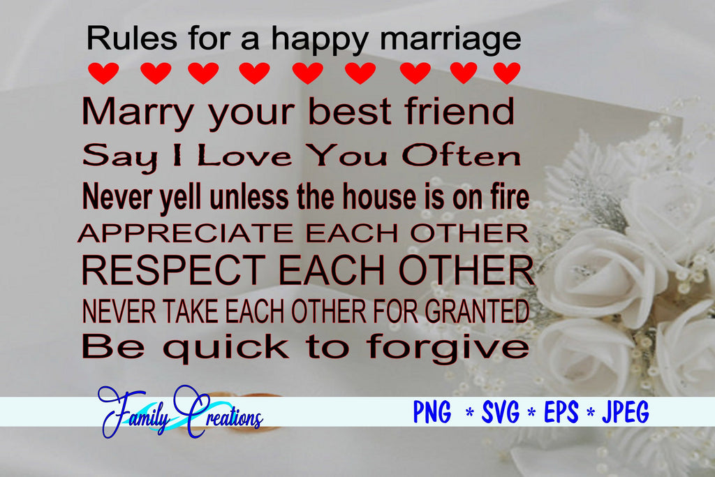 Rules For A Happy Marriage - So Fontsy