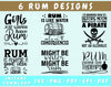 Rum Quotes SVG Bundle, 6 Designs, Rum Sayings SVG, Might Be Water Might ...