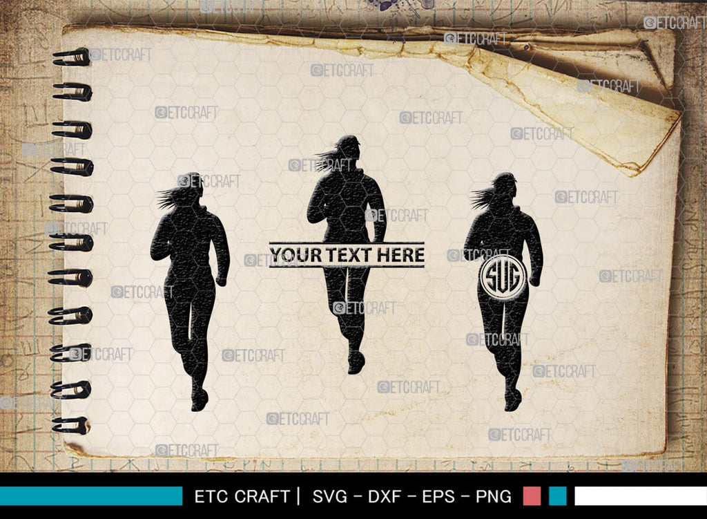 Running Monogram, Running Silhouette, Running SVG, Runner Svg, Run Svg ...