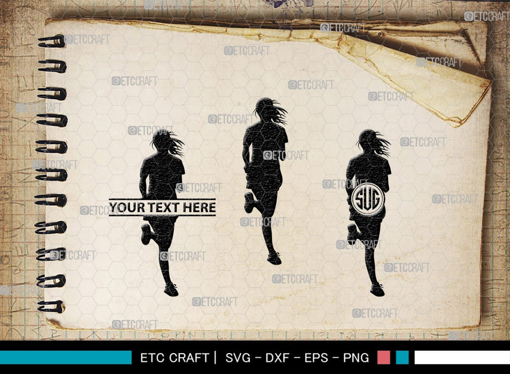 Running Monogram, Running Silhouette, Running SVG, Runner Svg, Run Svg ...