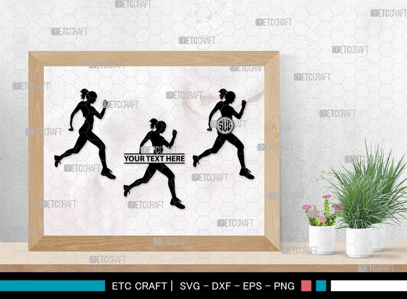 Running Monogram, Running Silhouette, Running SVG, Runner Svg, Run Svg ...