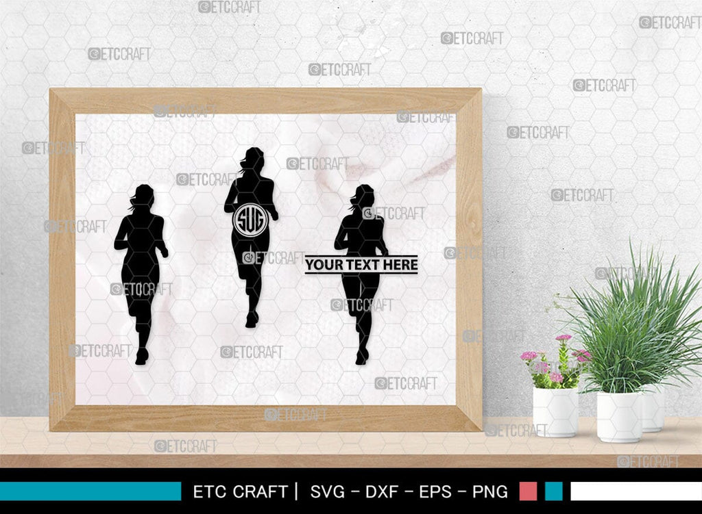 Running Monogram, Running Silhouette, Running SVG, Runner Svg, Run Svg ...
