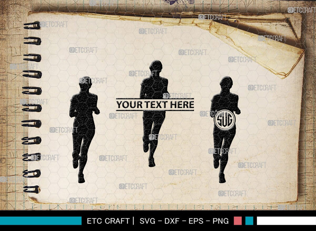 Running Monogram, Running Silhouette, Running SVG, Runner Svg, Run Svg ...