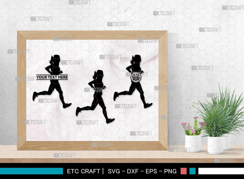 Running Monogram, Running Silhouette, Running SVG, Runner Svg, Run Svg ...