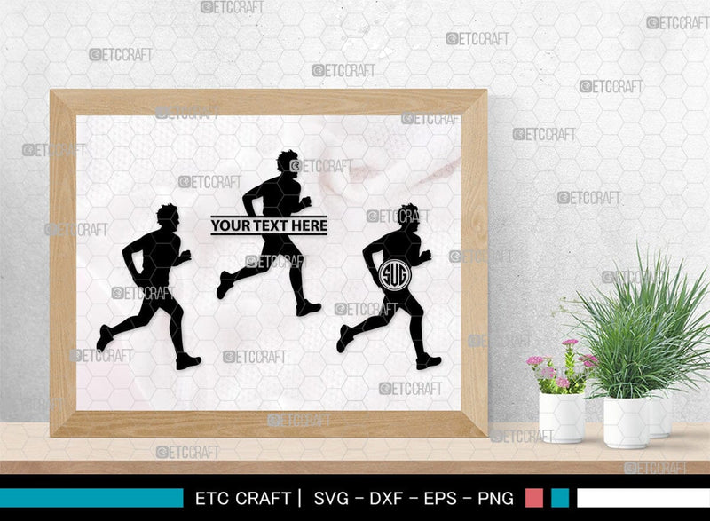 Running Monogram, Running Silhouette, Running SVG, Runner Svg, Run Svg ...