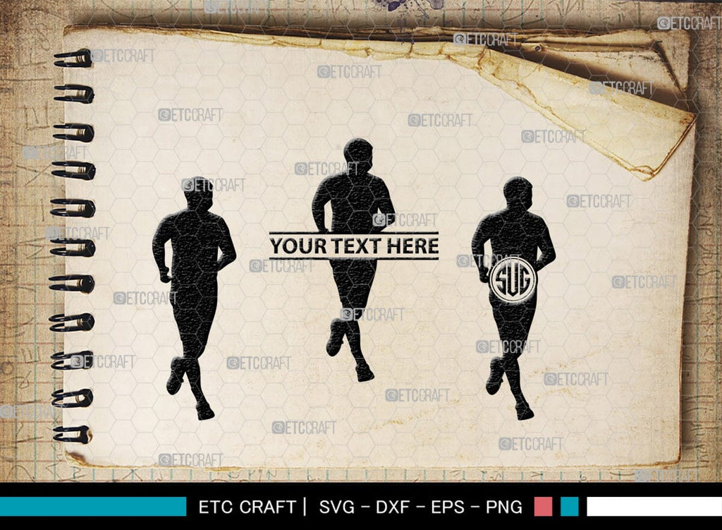 Running Monogram, Running Silhouette, Running SVG, Runner Svg, Run Svg ...