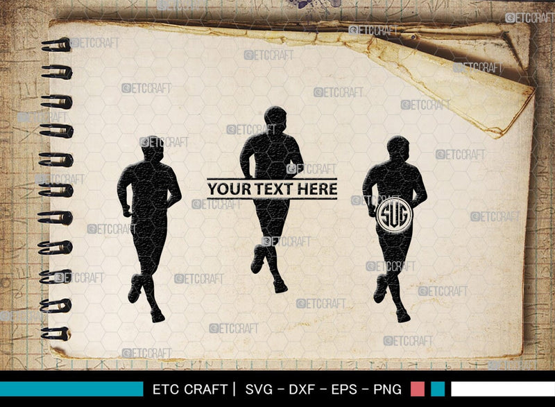 Running Monogram, Running Silhouette, Running SVG, Runner Svg, Run Svg ...
