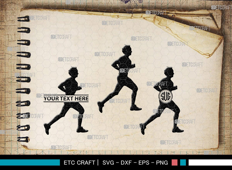 Running Monogram, Running Silhouette, Running SVG, Runner Svg, Run Svg ...