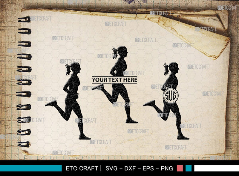 Running Monogram, Running Silhouette, Running SVG, Runner Svg, Run Svg ...