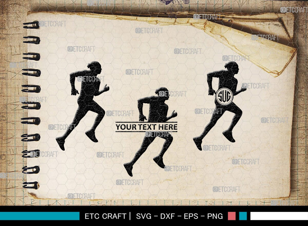 Running Monogram, Running Silhouette, Running SVG, Runner Svg, Run Svg ...