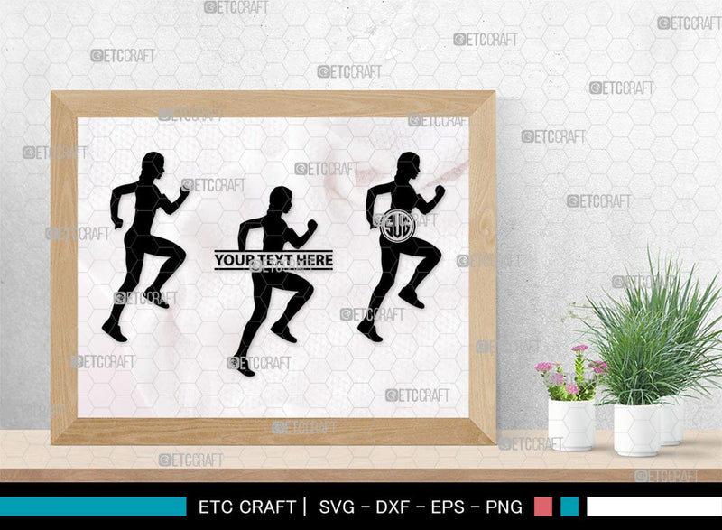 Running Monogram, Running Silhouette, Running SVG, Runner Svg, Run Svg ...