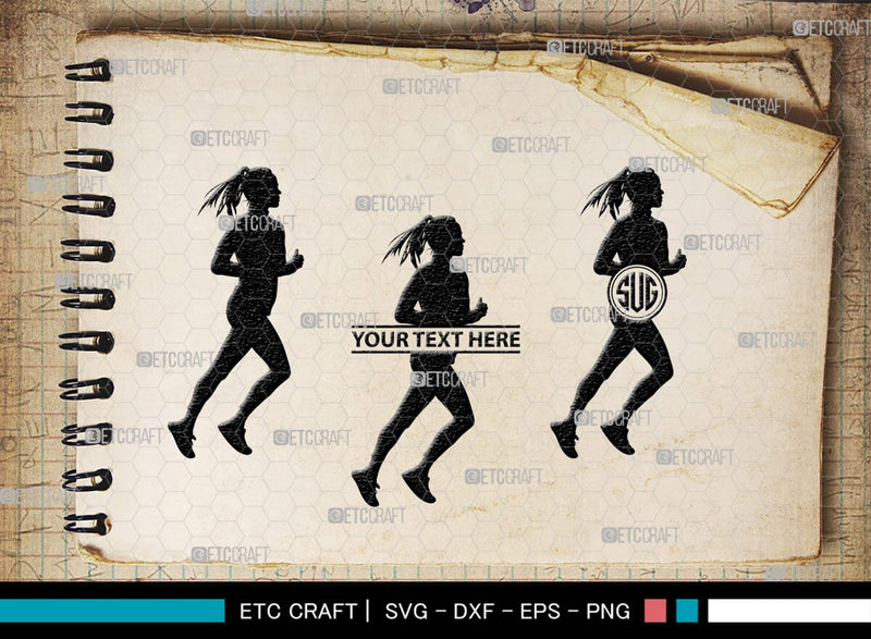 Running Monogram, Running Silhouette, Running SVG, Runner Svg, Run Svg ...