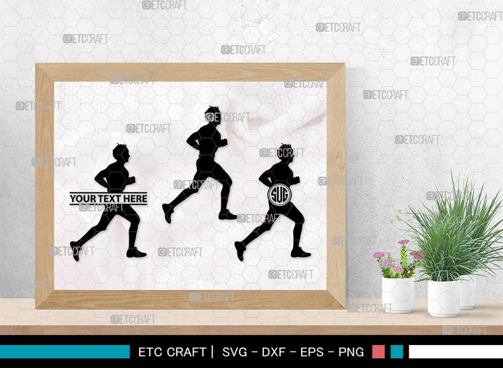 Running Monogram, Running Silhouette, Running SVG, Runner Svg, Run Svg ...