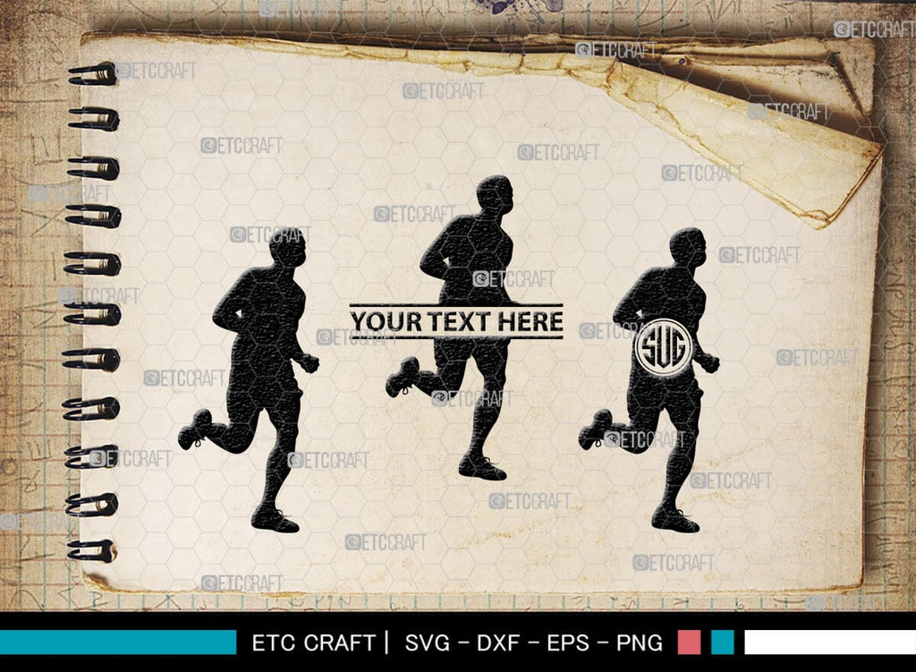 Running Monogram, Running Silhouette, Running SVG, Runner Svg, Run Svg ...