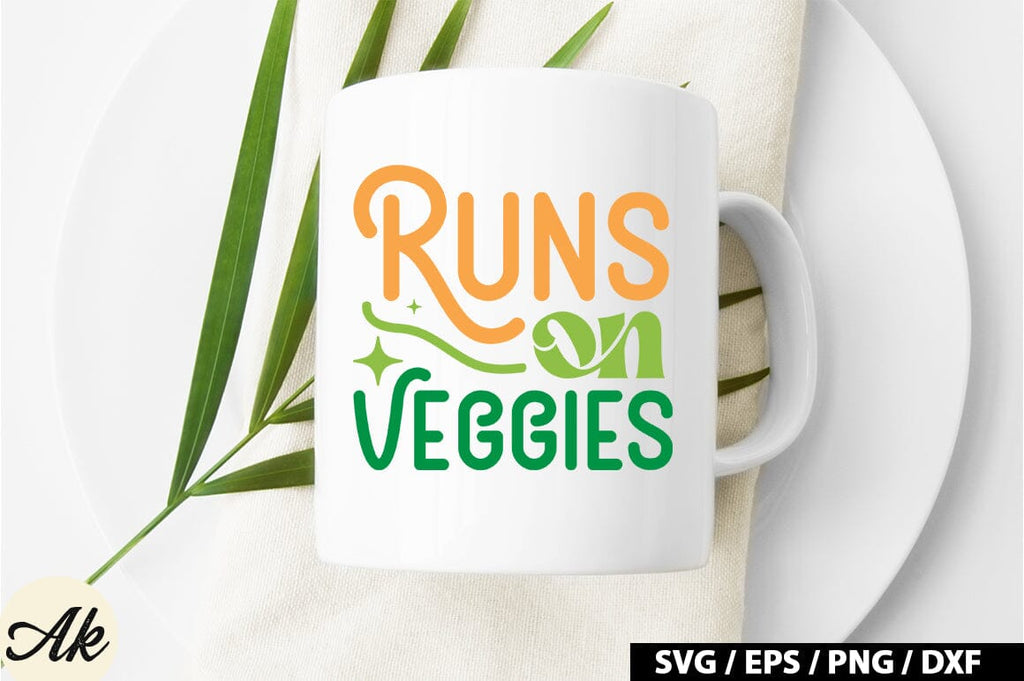 Runs on veggies Retro SVG - So Fontsy