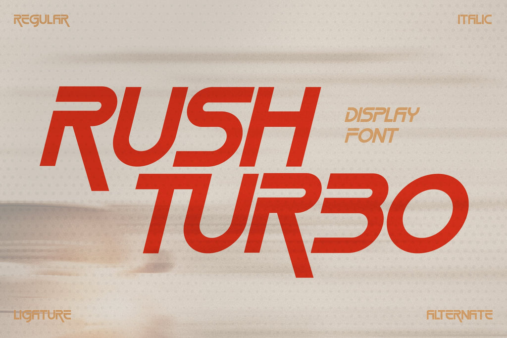 Rush Turbo Typeface - So Fontsy