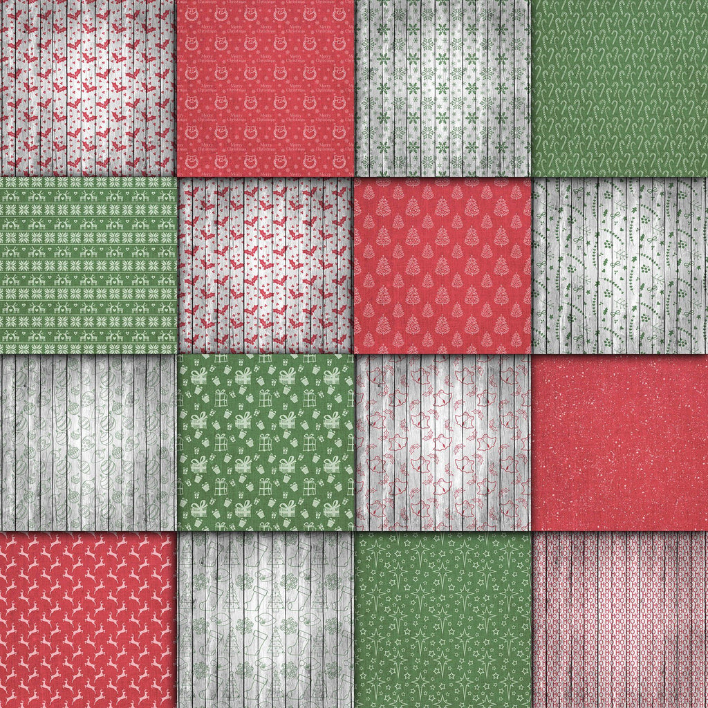 Rustic Christmas Digital Paper - So Fontsy