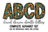 Rustic Country Sunflowers Doodle Letters Alpha Set - So Fontsy