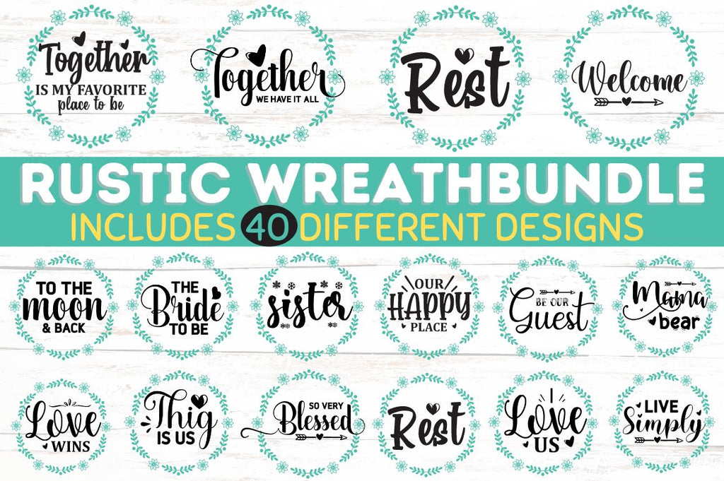 Rustic Wreath SVG Bundle - So Fontsy