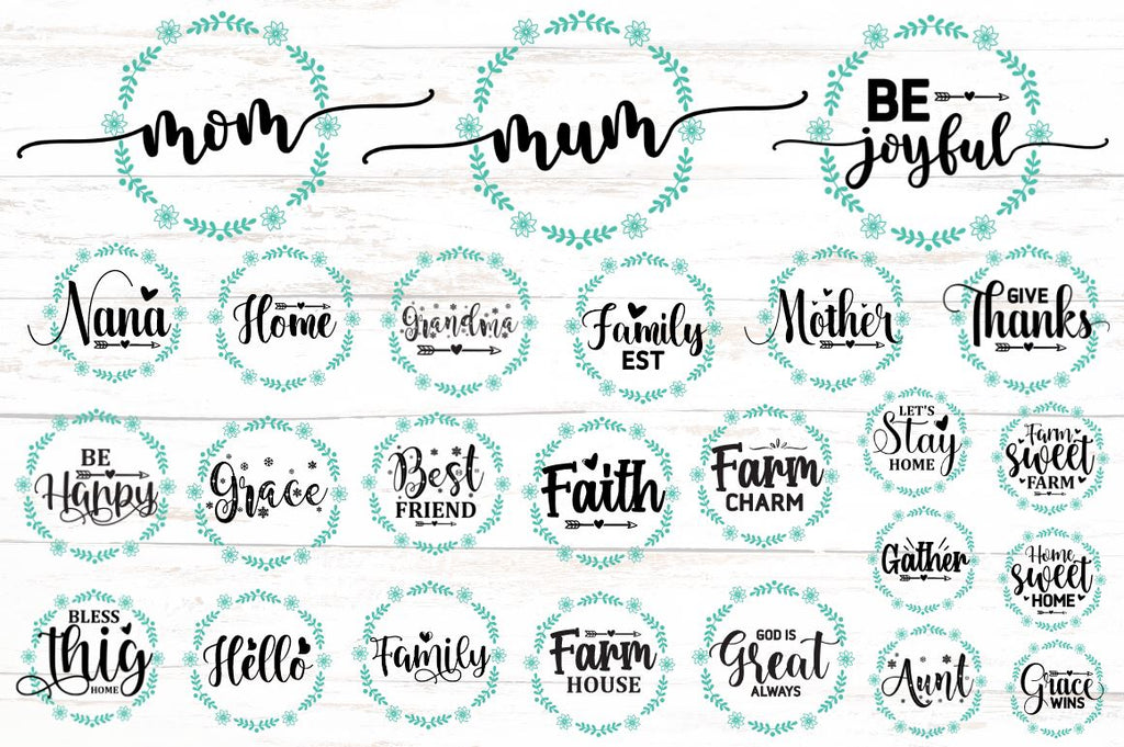Rustic Wreath SVG Bundle - So Fontsy