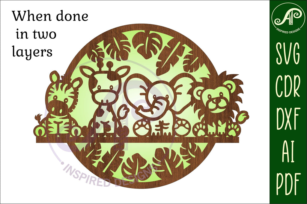 Safari animal wall art sign, SVG file. vector file - So Fontsy