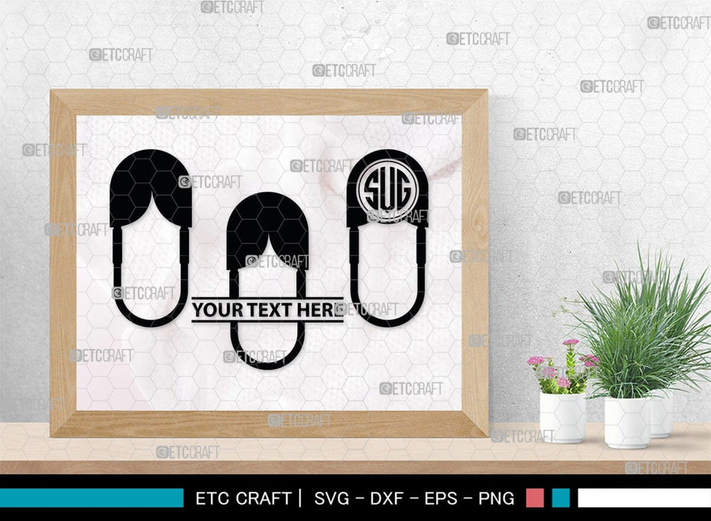 Safety Pin Monogram, Safety Pin Silhouette, Safety Pin SVG, Pin Svg ...