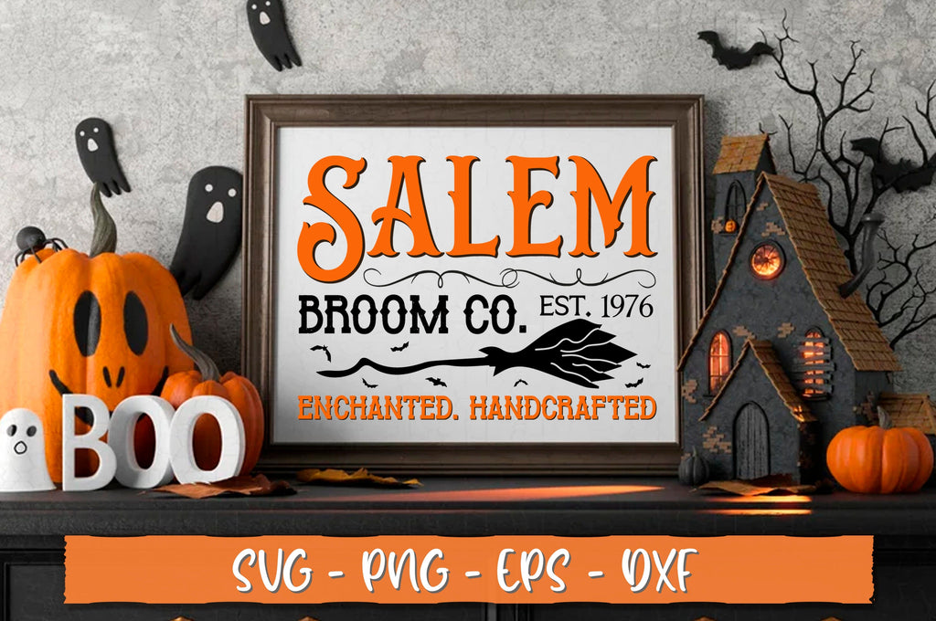 Salem broom co. est 1976 enchanted. handcrafted Sign SVG - So Fontsy