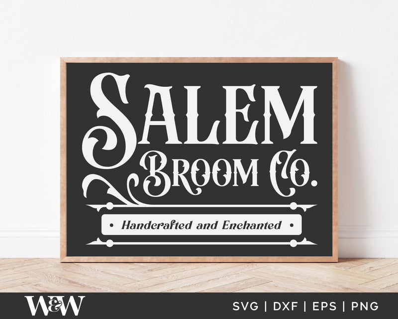 Salem Broom Co SVG | Halloween Sign SVG - So Fontsy