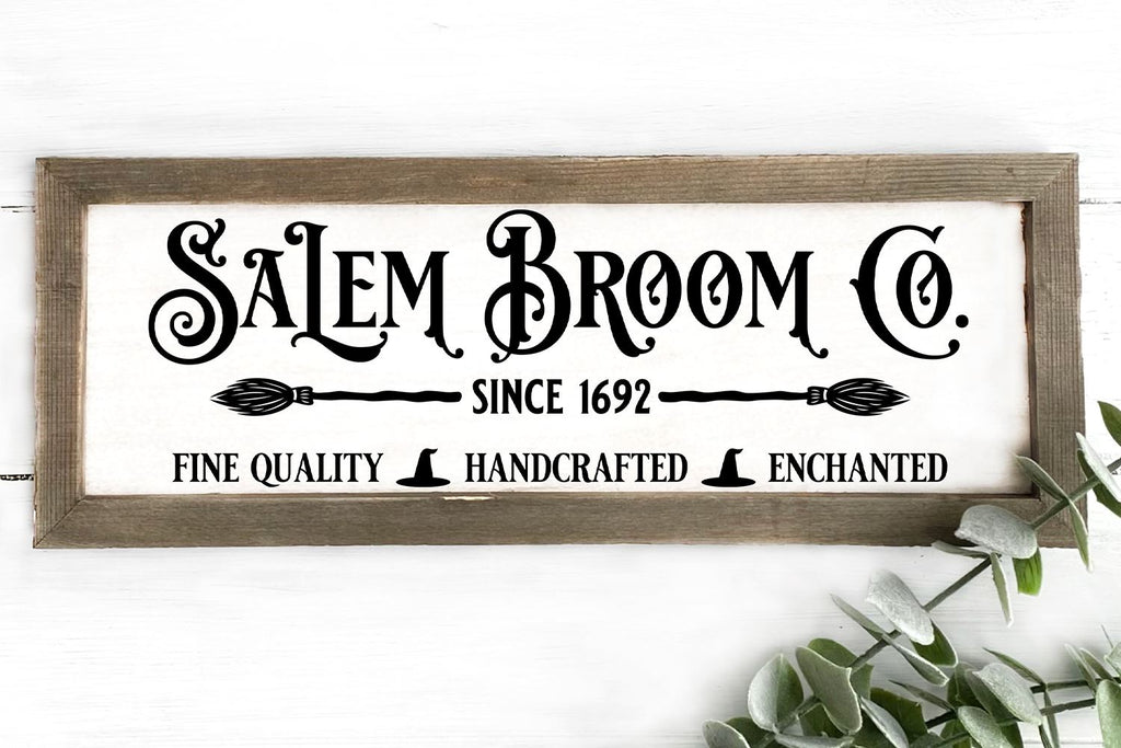 Salem Broom Company SVG | Vintage Halloween Sign SVG - So Fontsy