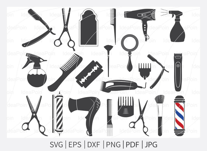 Salon instruments SVG, Hair Stylist Tools svg, Salon Instruments ...
