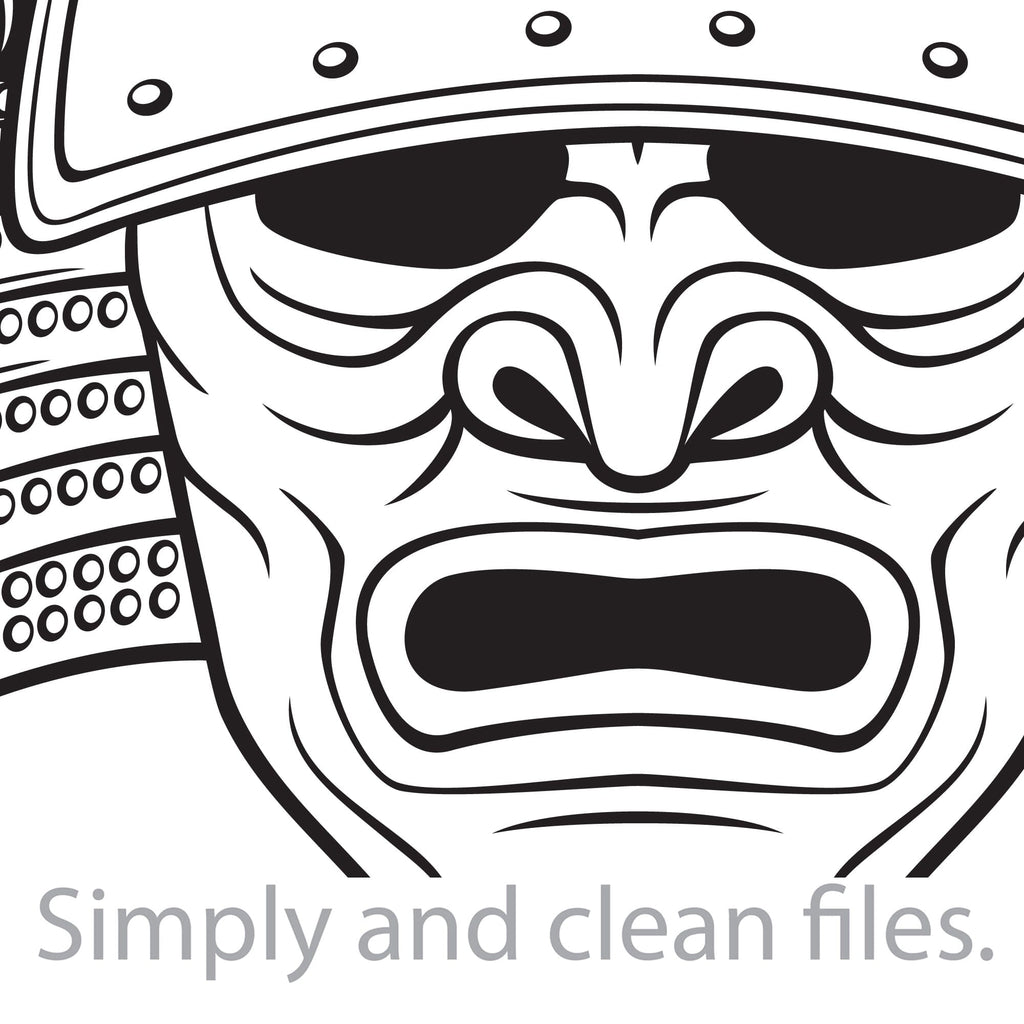 Samurai Mask. Cut files for Cricut. Clip Art silhouette (eps, svg, pdf ...