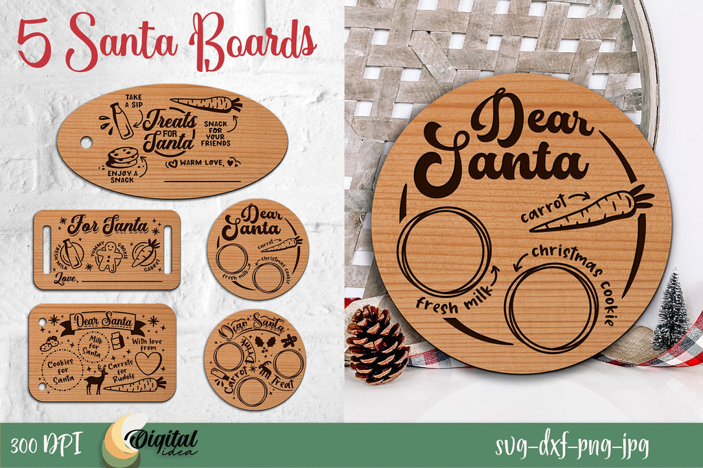 Santa Board Bundle SVG. Laser Cut Design. Santa Board SVG. - So Fontsy