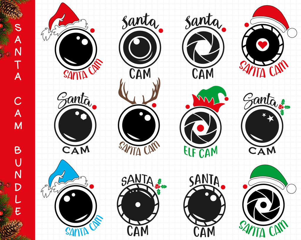 Santa Cam Bundle Svg, Christmas Bundle Svg, Santa Svg, Santa Cam Svg ...