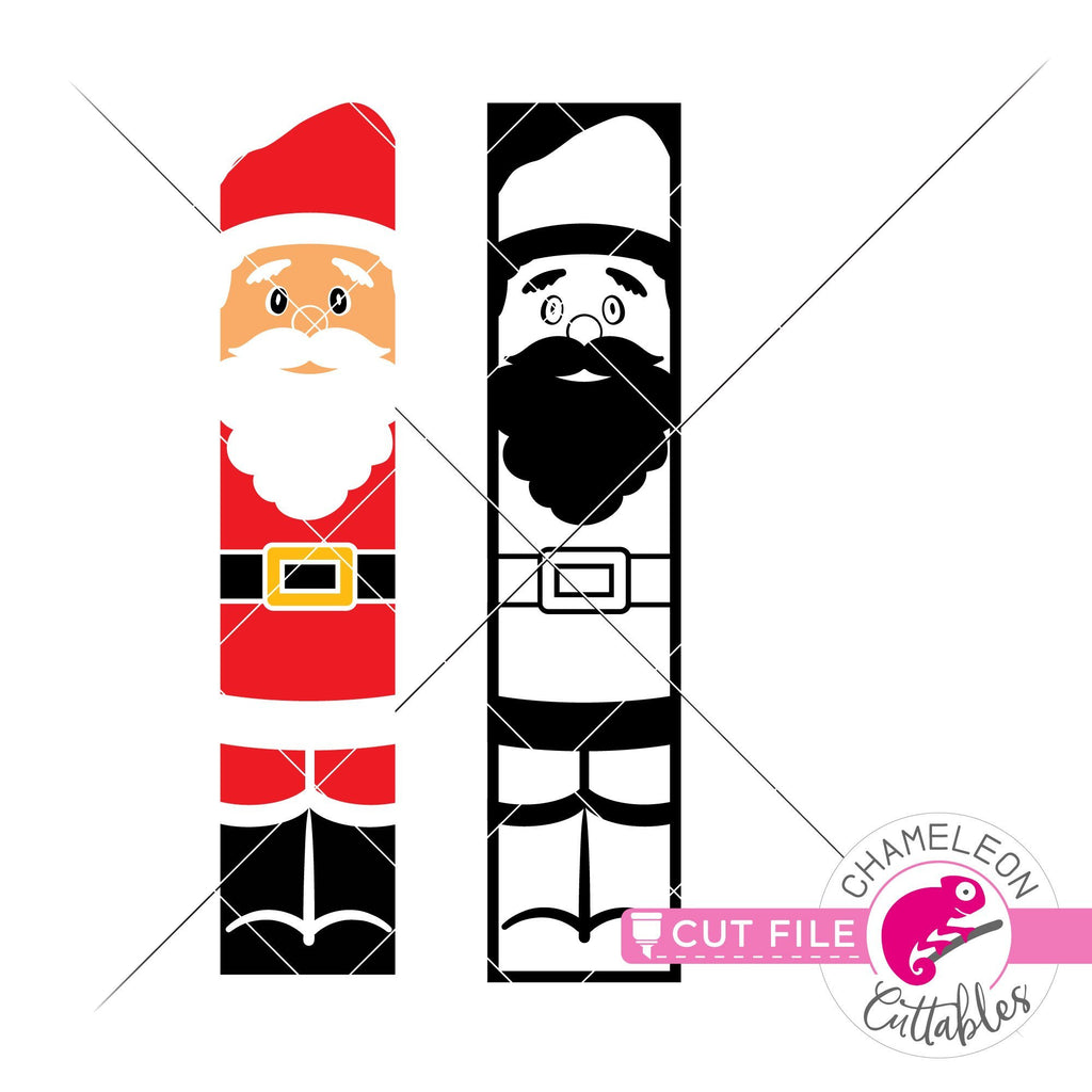 Santa Christmas porch sign vertical svg png dxf - So Fontsy