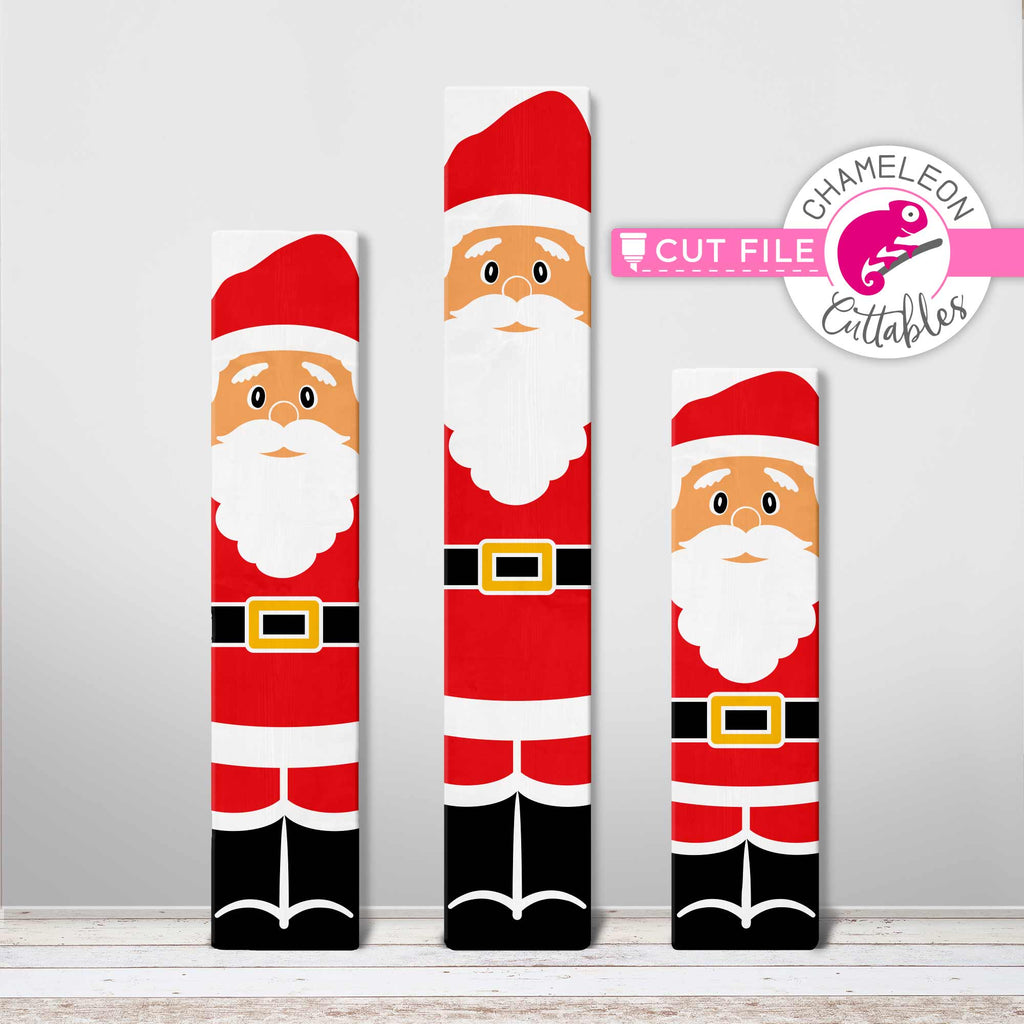 Santa Christmas porch sign vertical svg png dxf - So Fontsy