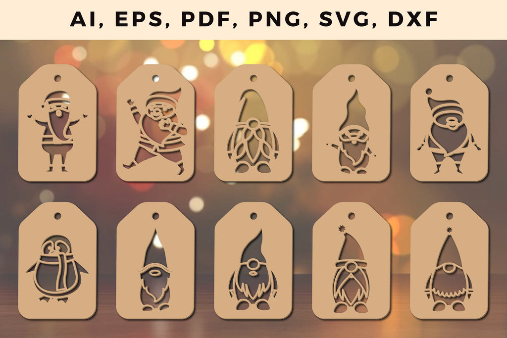 Santa Claus Christmas Gift Tag Bundle - So Fontsy