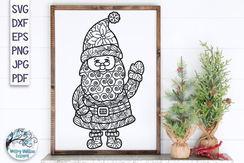 Santa Claus Zentangle SVG - So Fontsy