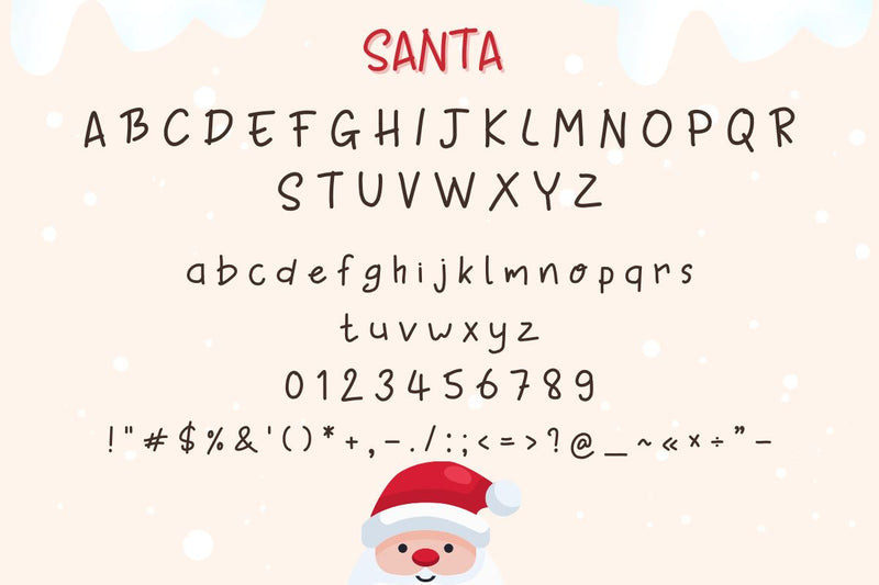 Santa - Handwriting Font - So Fontsy