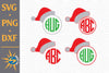 Santa Hat Monogram SVG, PNG, DXF Digital Files Include - So Fontsy