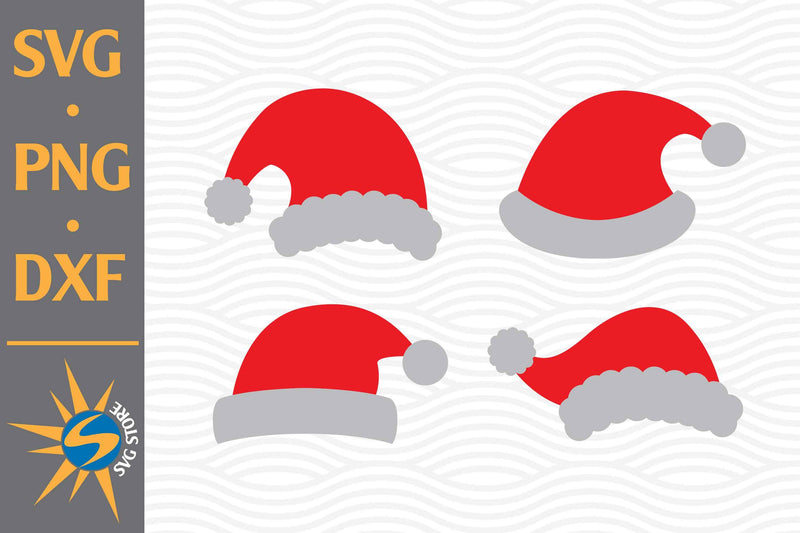 Santa Hat SVG, PNG, DXF Digital Files Include - So Fontsy