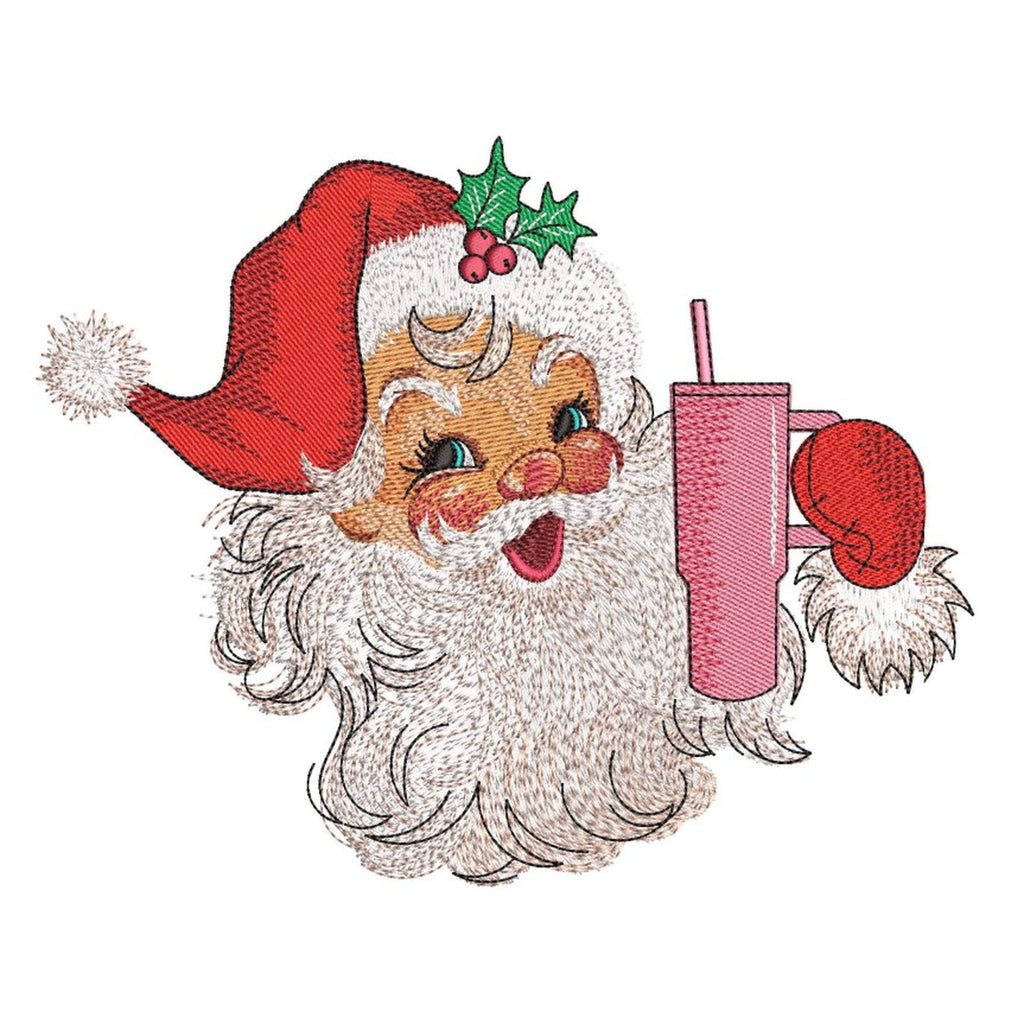 Santa Machine Embroidery Design, 3 sizes, Instant Download - So Fontsy